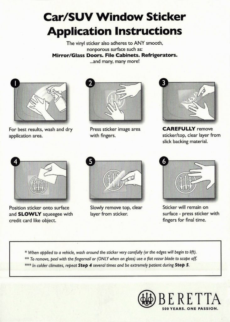 Beretta Single Window Decal – Stoeger Canada