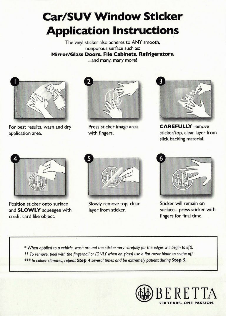 Beretta Single Window Decal – Stoeger Canada