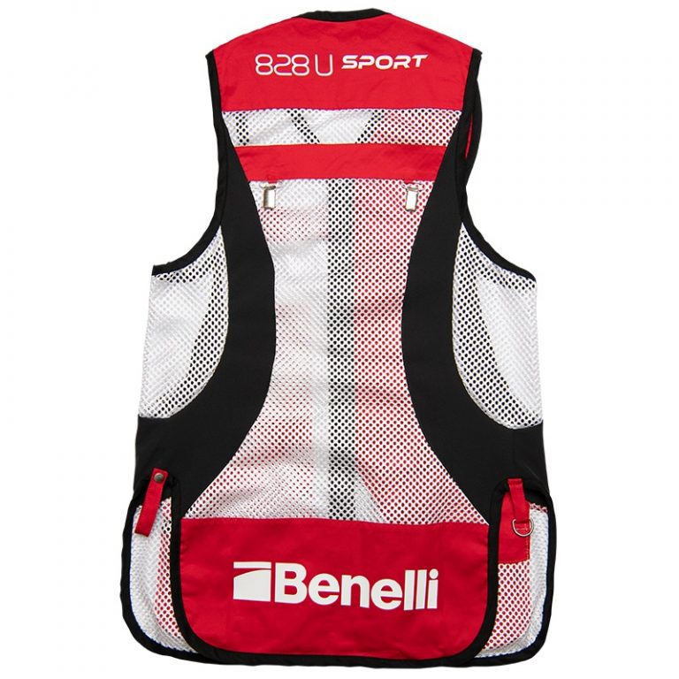 Benelli Shooting Vest – Red, White & Black – Stoeger Canada